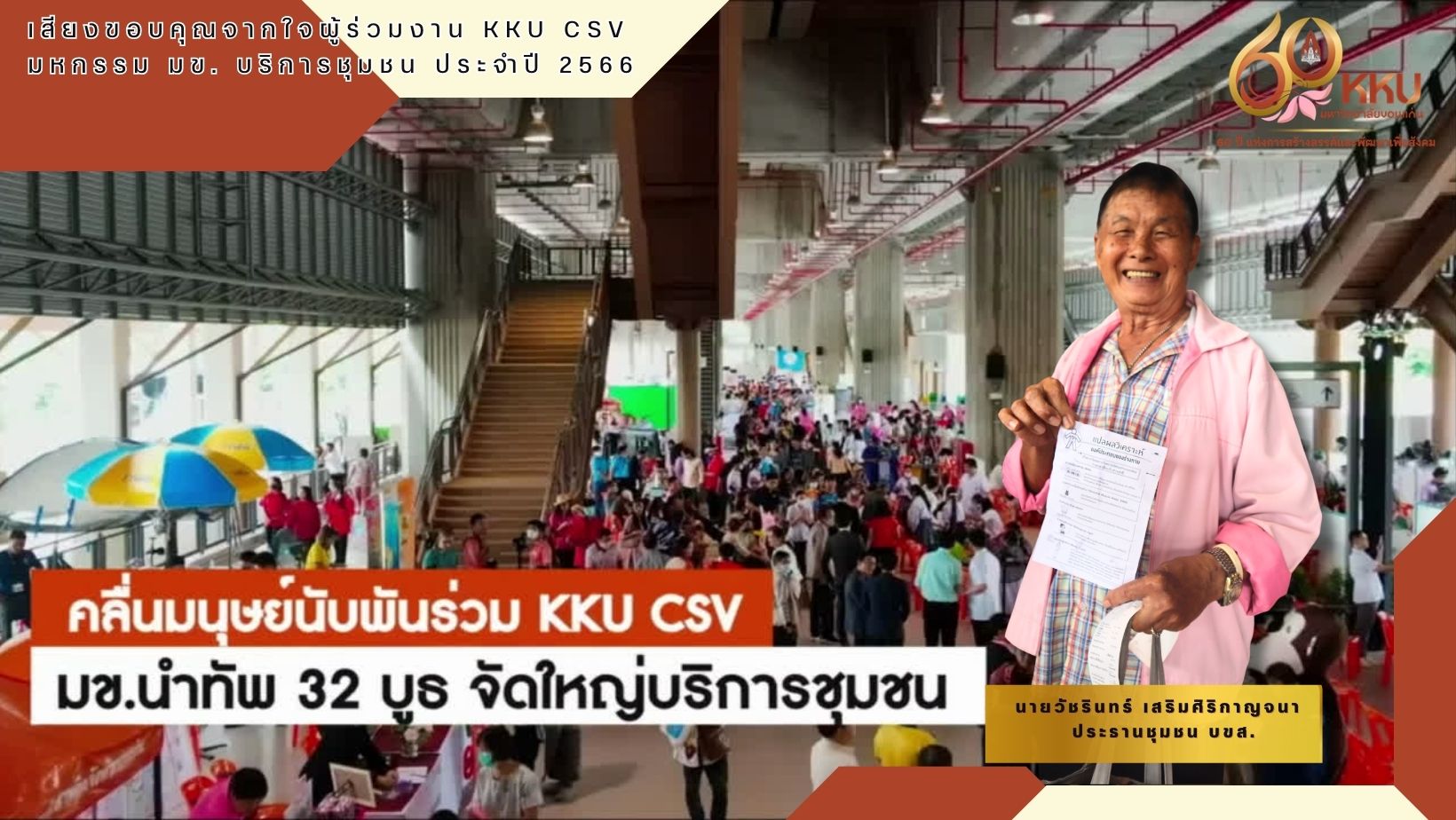 เสียงขอบคุณจากใจผู้ร่วมงาน kku csv มหกรรม มข. บริการชุมชน ประจำปี2566 เมื่อวันที่ 27 กันยายน ...